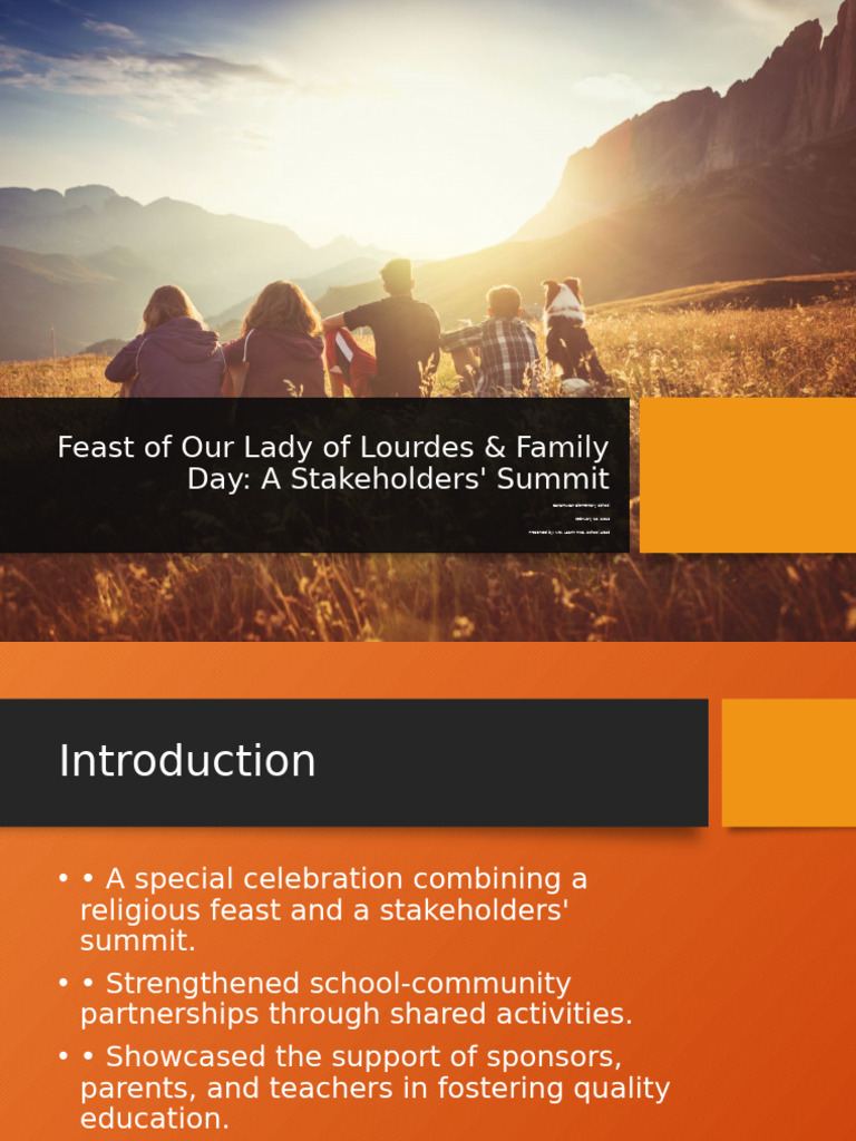 Feast Stakeholders Summit Presentation | PDF
