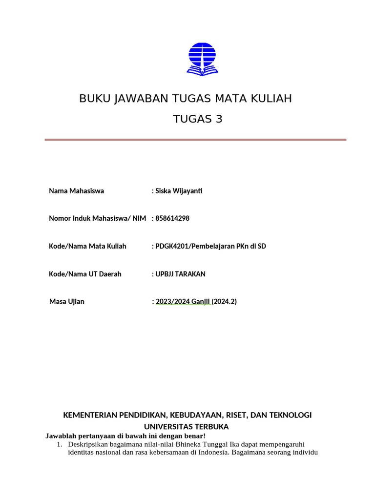 Bhineka Tunggal Ika dan Penilaian PKn SD | PDF