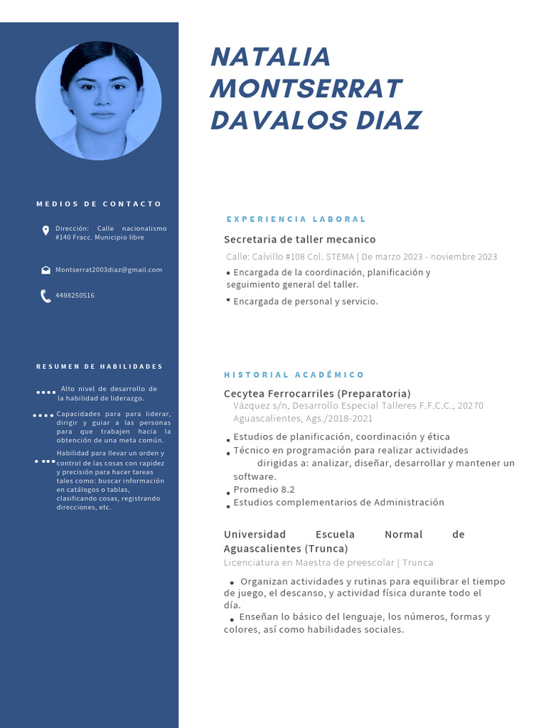 Curriculum Natalia Montserrat Davalos Diaz 2.pdf 2 | PDF