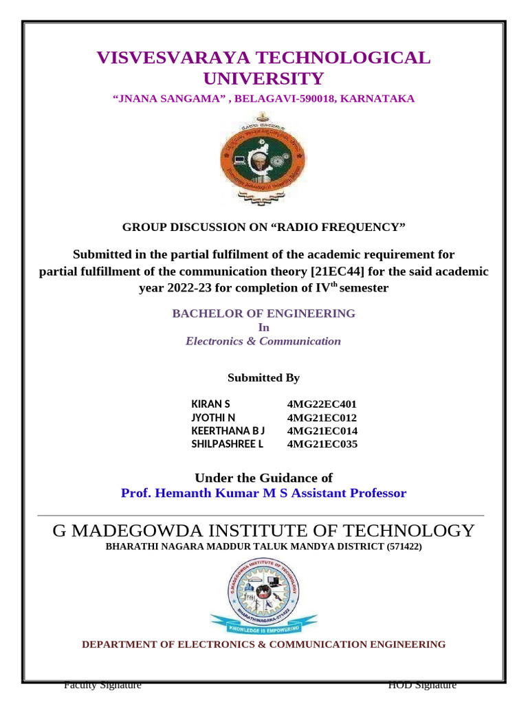 Visvesvaraya Technological University: G Madegowda Institute of ...