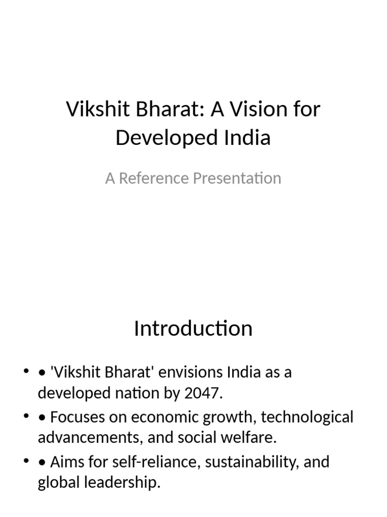 Vikshit Bharat Presentation | PDF