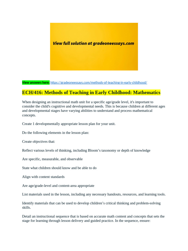Teaching Math in Early Childhood | PDF | Educational Assessment | Learning
