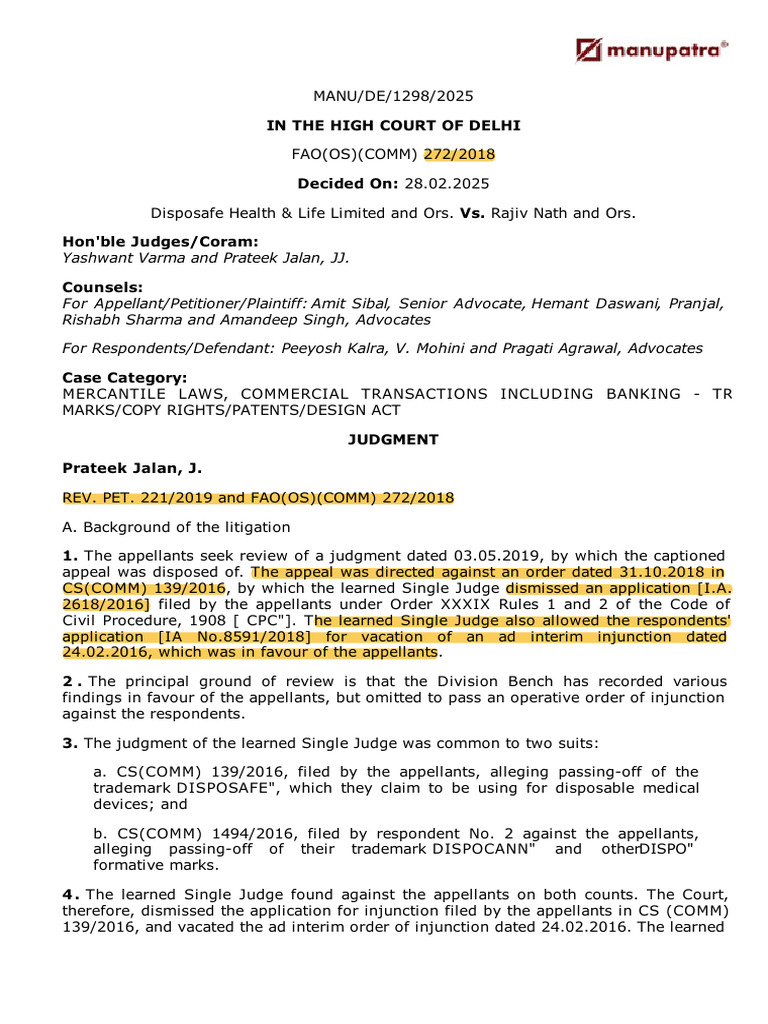 Disposafe Health and Life Limited and Ors Vs ...
