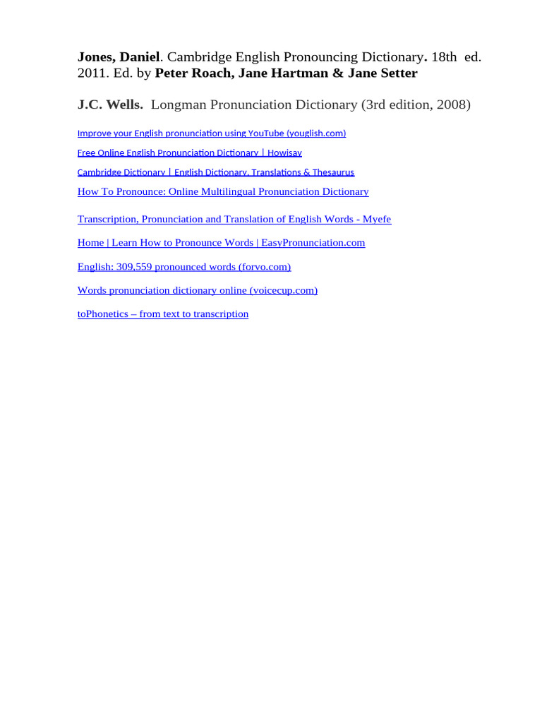 Essential English Pronunciation Resources | PDF