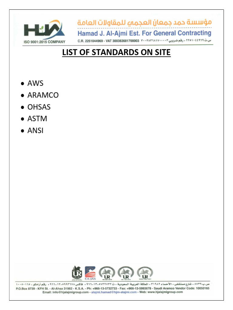 13 List of Standards | PDF