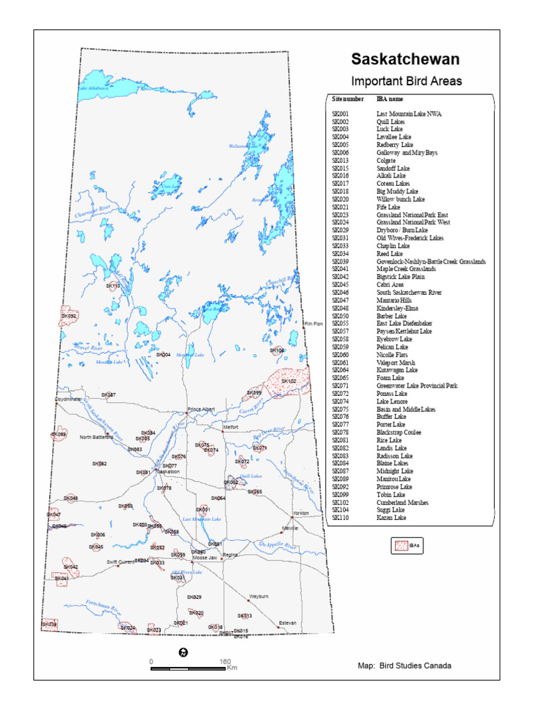 Saskatchewan Important Bird Areas Map | PDF | Saskatchewan | Canadian ...
