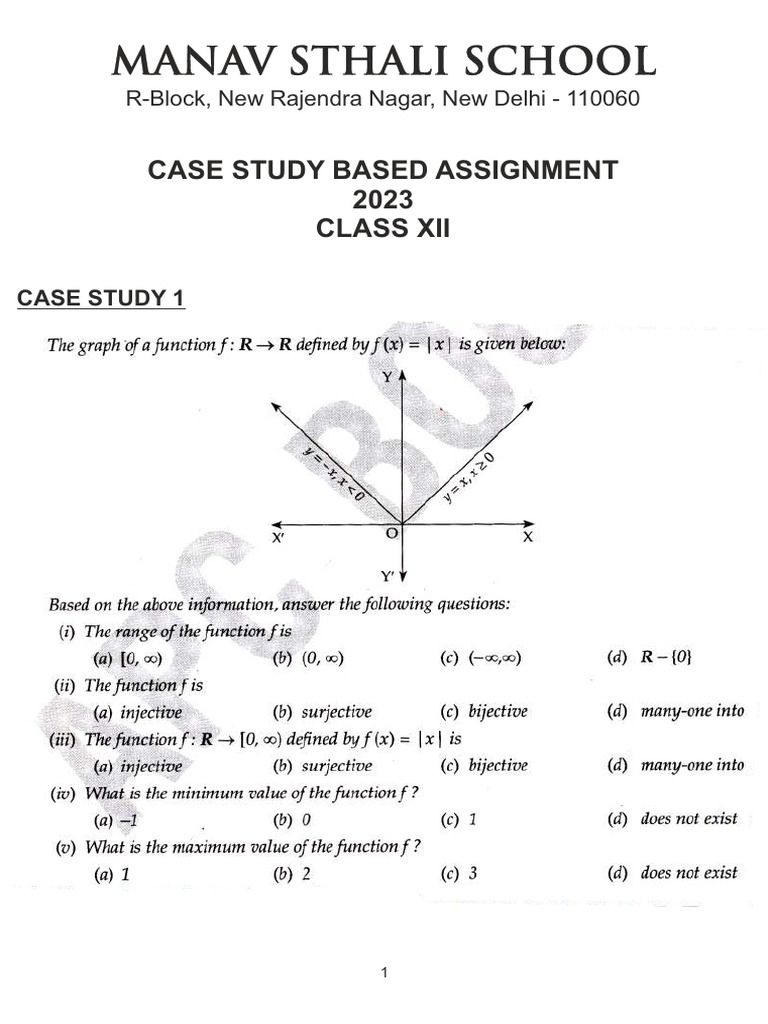 Class XII Case Study Assignments | PDF
