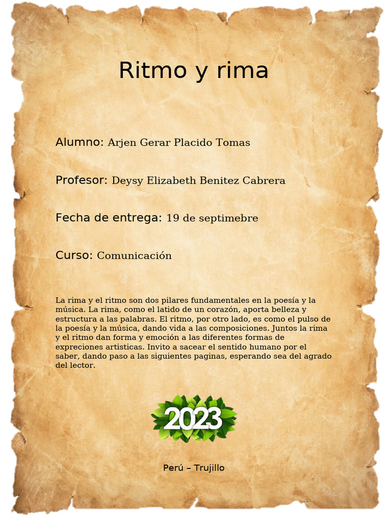 Ritmo y Rima (AR) | PDF | Poesía | Ritmo