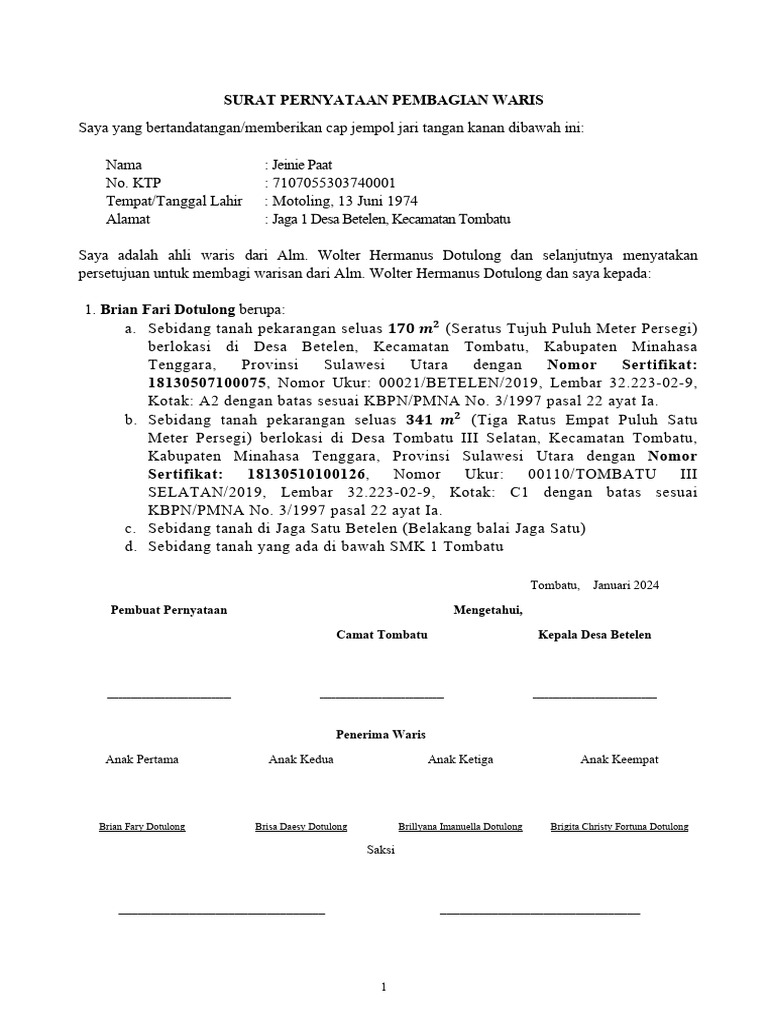 Pembagian Warisan | PDF