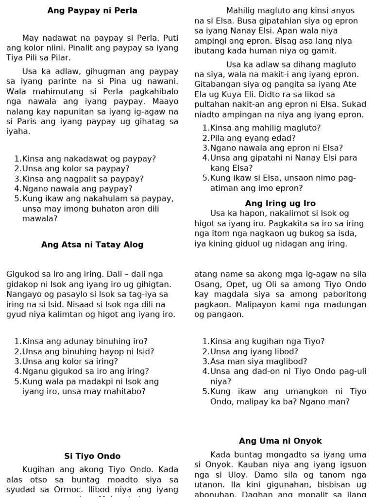 Cebuano Stories 2 | PDF