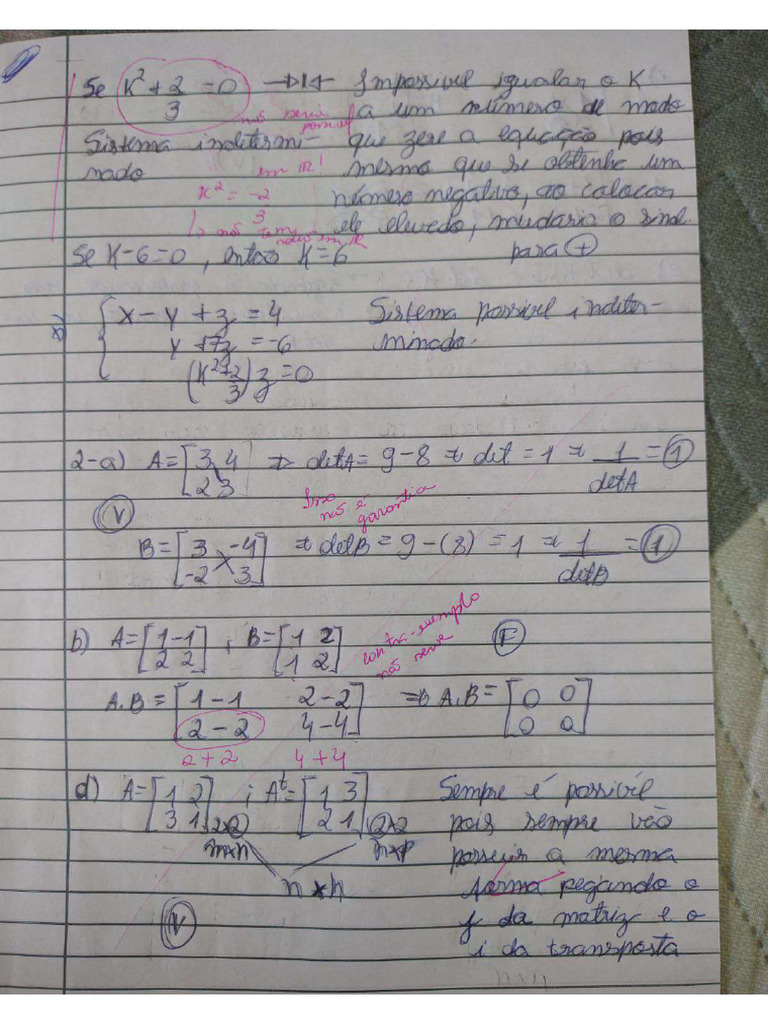 Questão de Prova Álgebra Linear I E | PDF