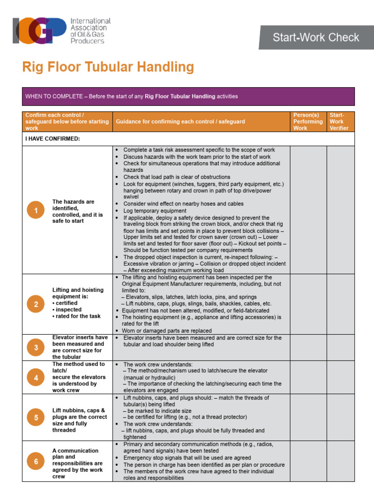 SWC - Rig Floor Tubular Handling - ENGLISH | PDF | Elevator | Safety