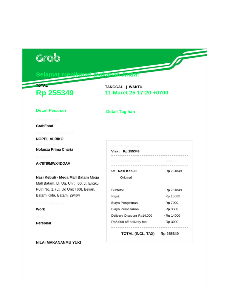 Your Grab E-Receipt | PDF