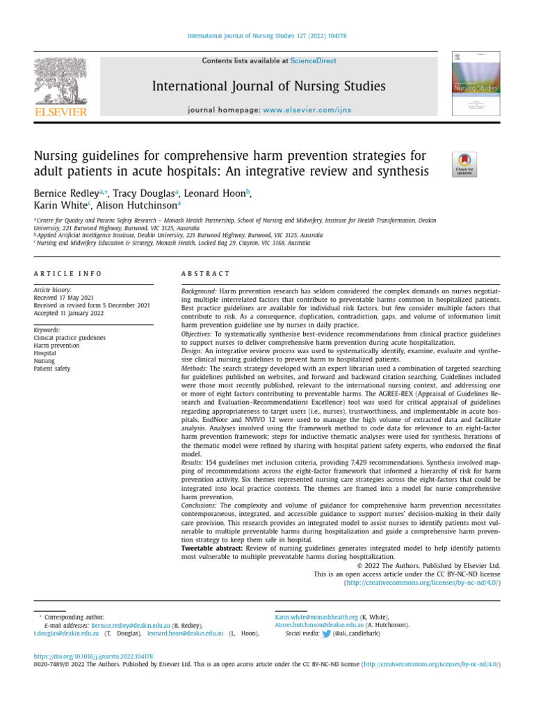 Comprehensive Harm Prevention in Nursing | PDF | Nursing | Health Care