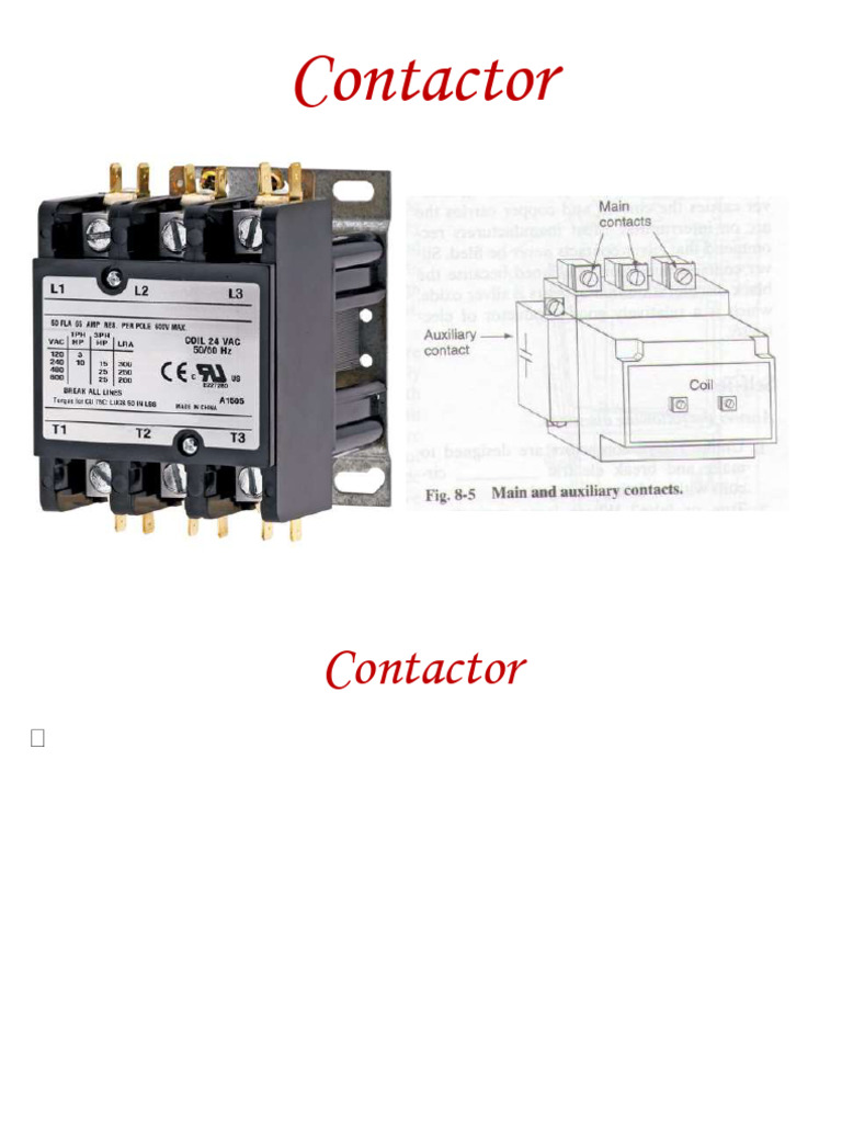 contactor | PDF | Relay | Electronic Engineering