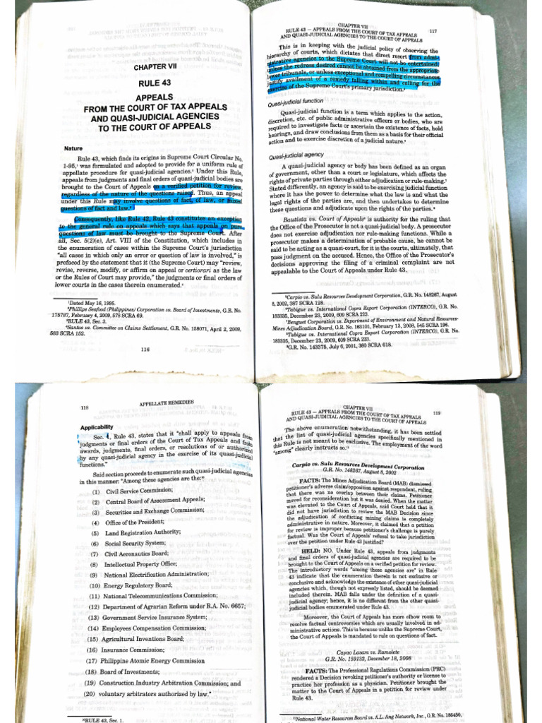 Rule 43 - Appelate Remedies (Magdangal de Leon) | PDF
