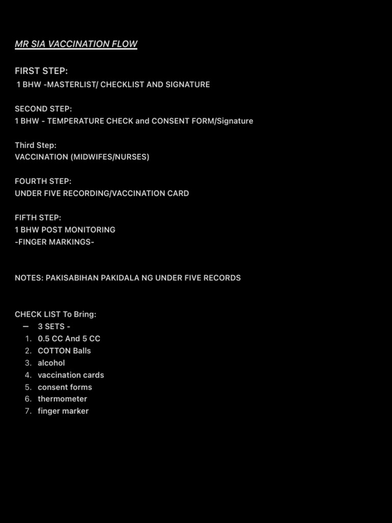 MR Sia Vaccination Flow | PDF