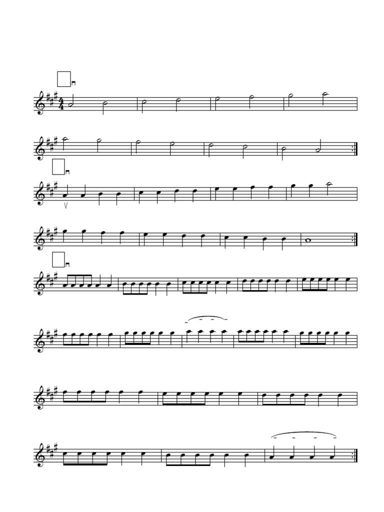 A Major Scale Exercise-Violin | PDF