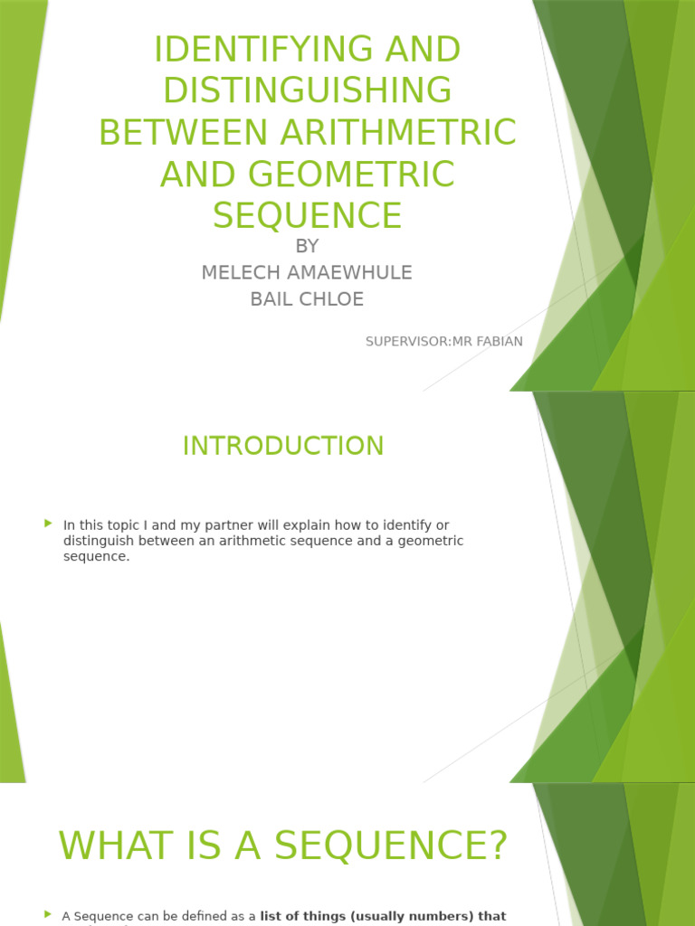 Distinguishing Arithmetic vs. Geometric Sequences | PDF | Sequence ...