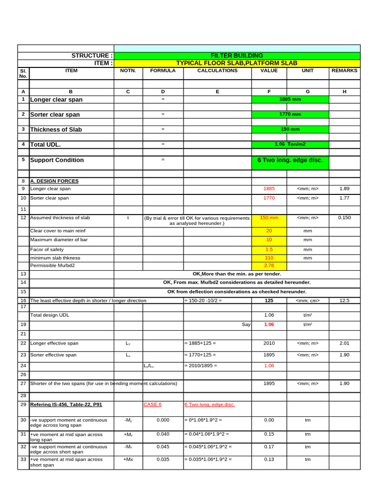 Floor Slab Design Calculations Guide | PDF | Civil Engineering ...