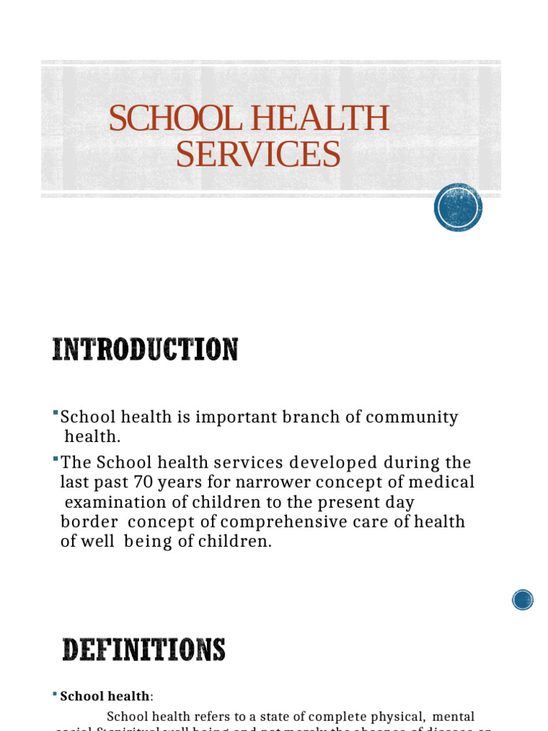 Comprehensive School Health Services | PDF | Schools | Teachers