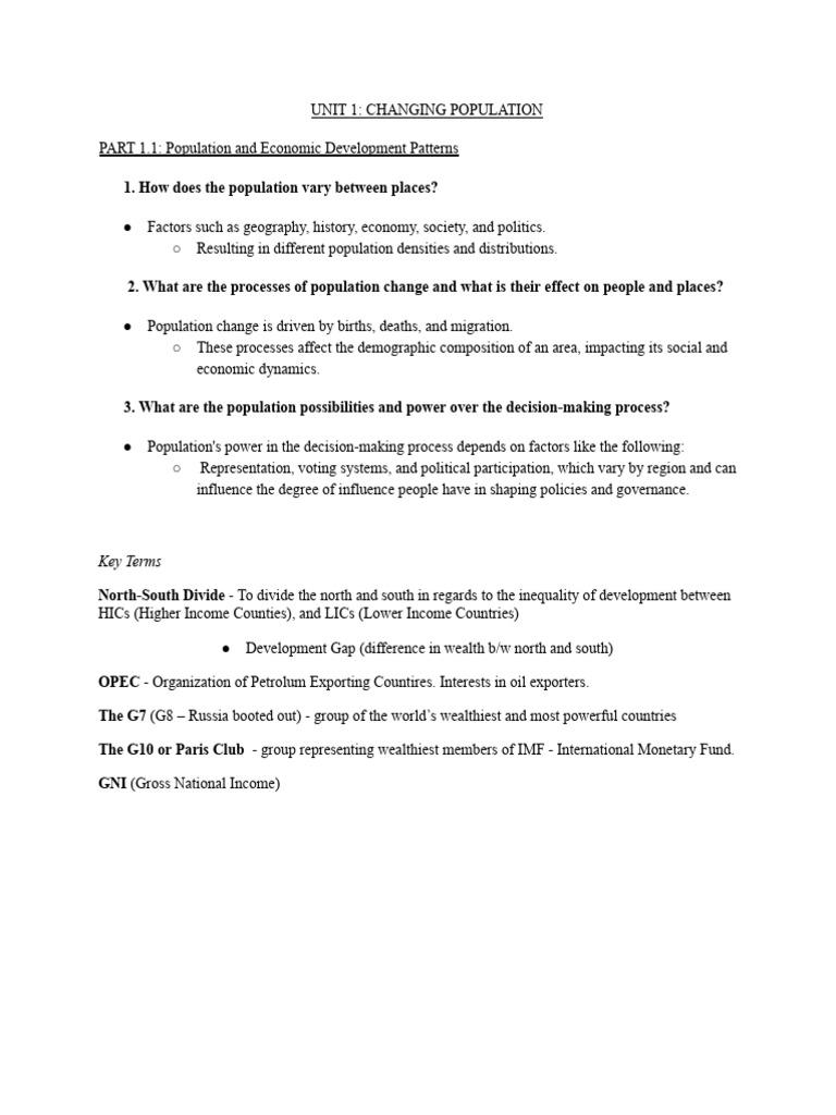 Population Change and Development Patterns | PDF | Human Migration ...