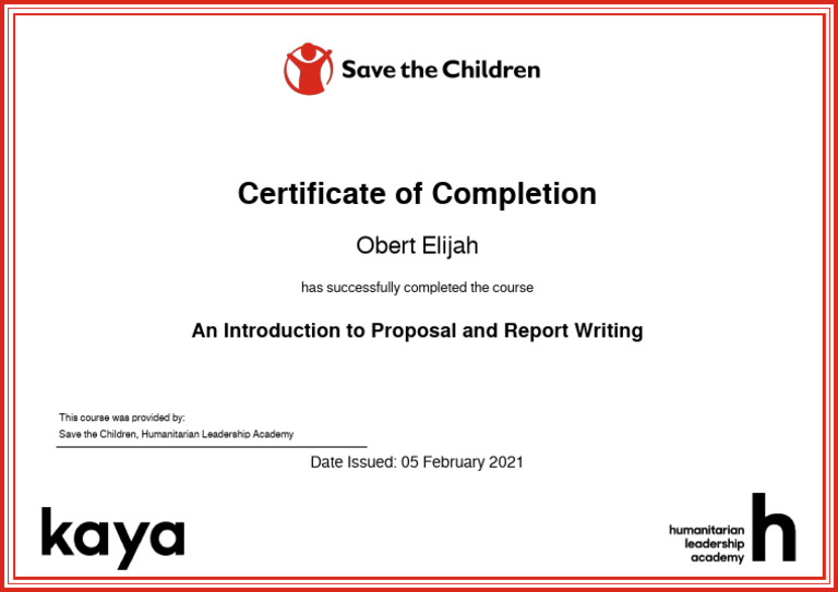 An Introduction To Proposal and Report Writing - Certificate of ...