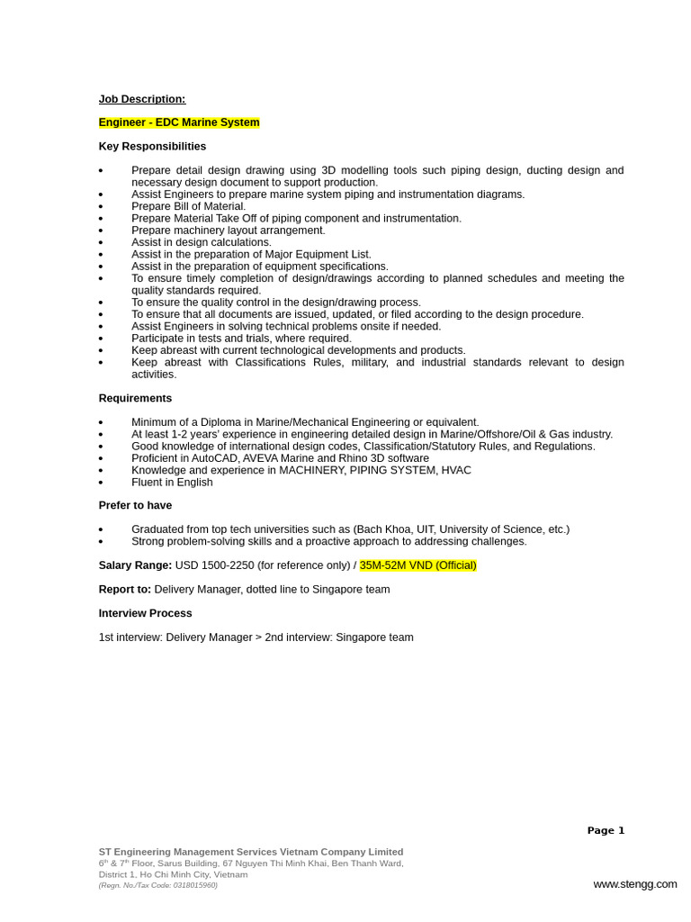 Engineer - EDC Marine System (1) 1 | PDF | Engineering