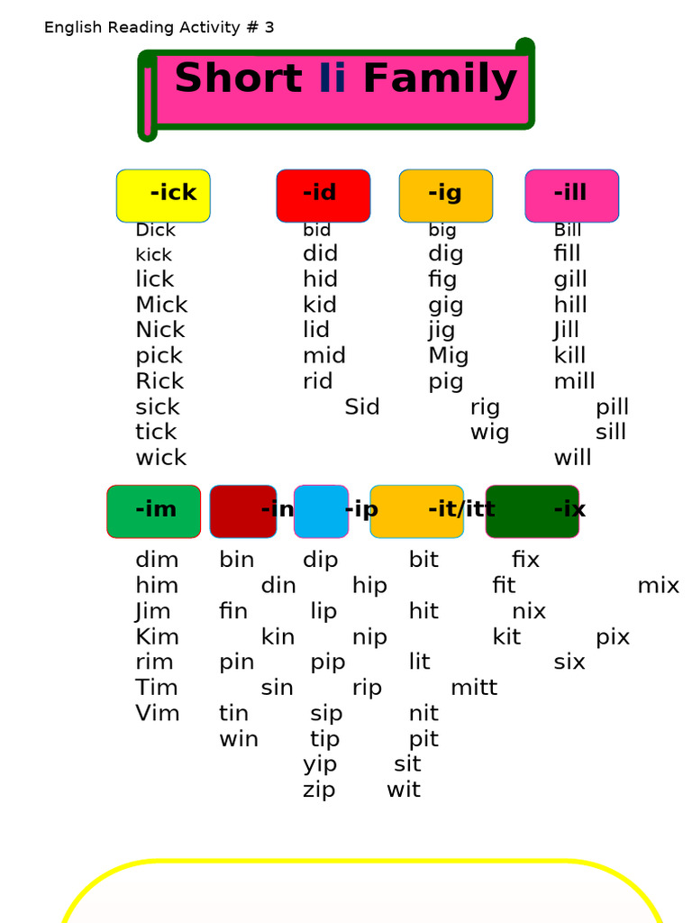 Grade 1 English Reading Activities | PDF
