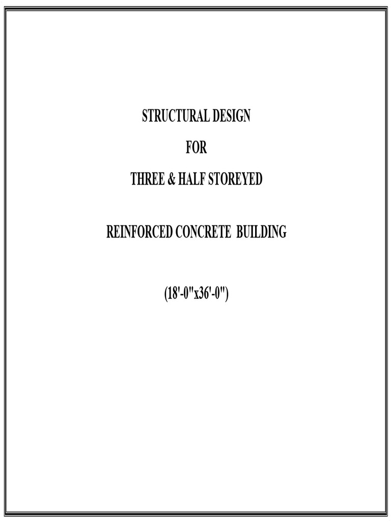 Three & Half RCC Building(18'x36) | PDF | Structural Load | Beam ...