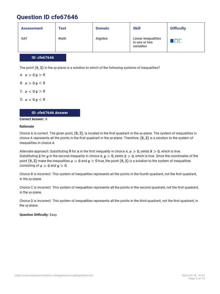 Solutions to Linear Inequalities | PDF | Sat | Inequality (Mathematics)