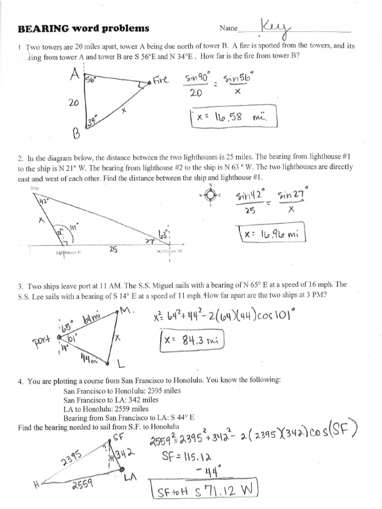 Day 19 - Bearing Word Problem SOLUTIONS | PDF