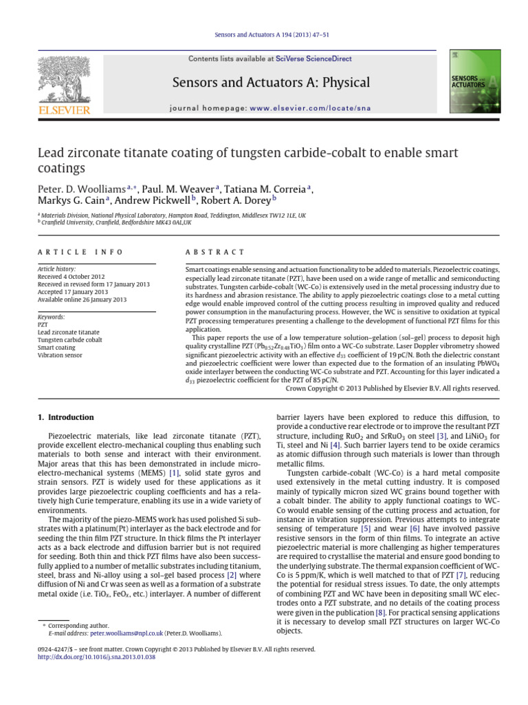 02 Lead Zirconate Titanate Coating | PDF | Scanning Electron Microscope ...