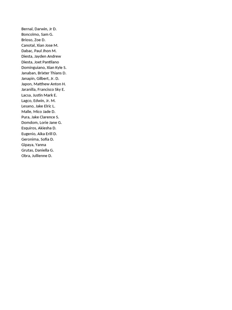 Grade 2 Class List Pdf 3545