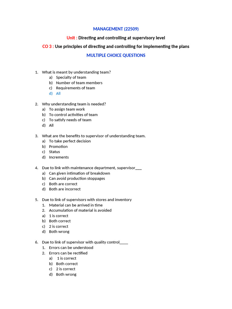 MGT - CO3 - All Assessment | PDF | Disciplines | Audit