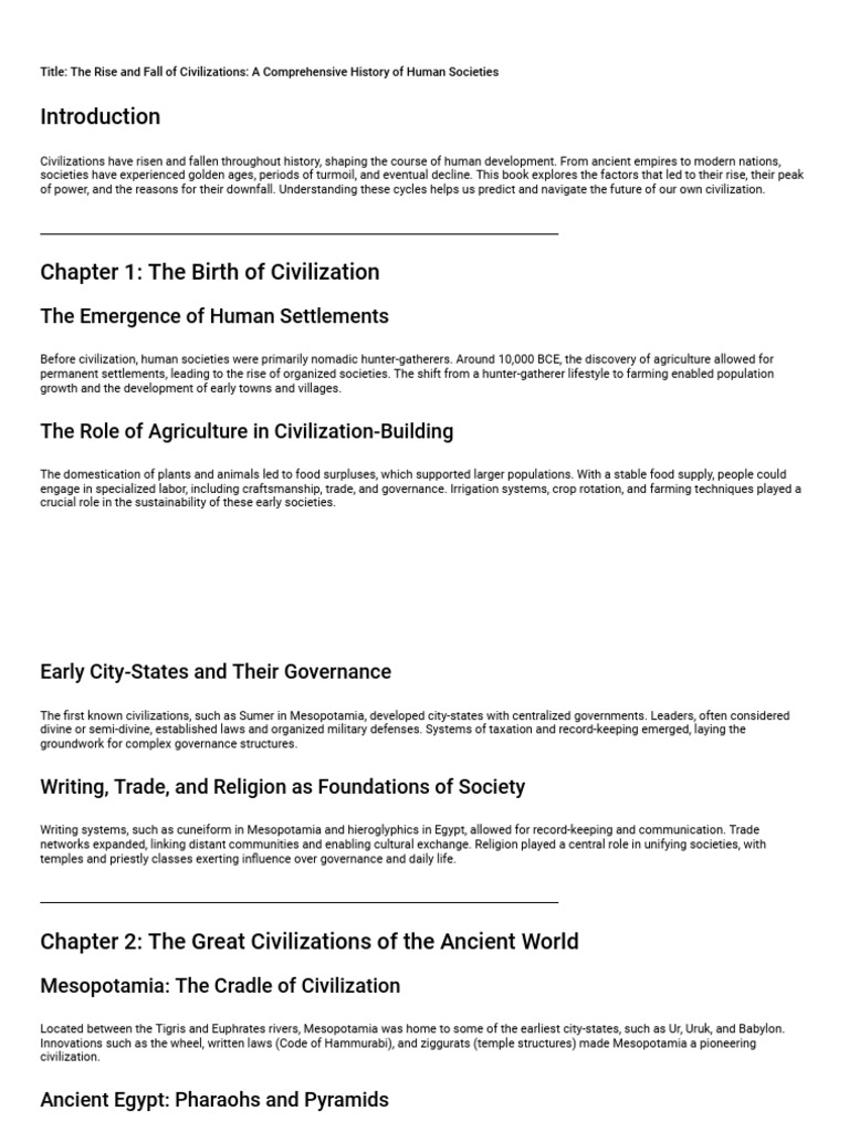 History of Civilizations: Rise and Fall | PDF | Civilization | Mesopotamia