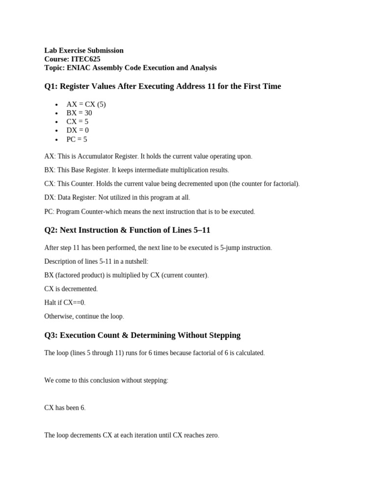 Lab Exercise Submission | PDF