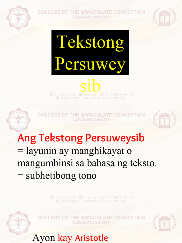 Fil 112 Tekstong Persuweysib 25 | PDF
