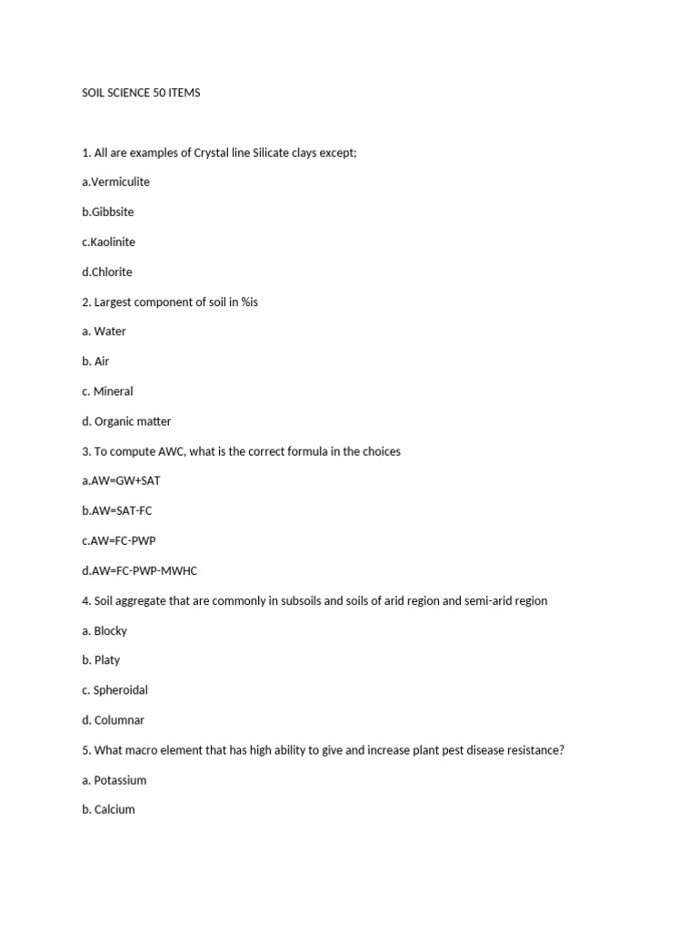 SOIL SCIENCE 50-WPS Office | PDF | Soil | Nutrients
