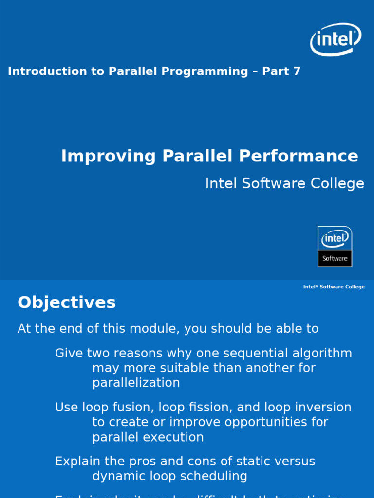 Part7 ImprovingParallelPerformance | PDF | Parallel Computing | Central ...