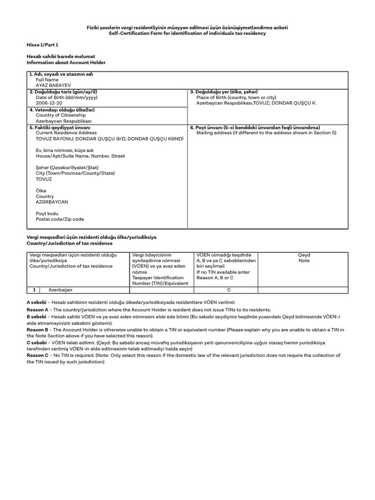 FATCA Document 1730887652701 | PDF