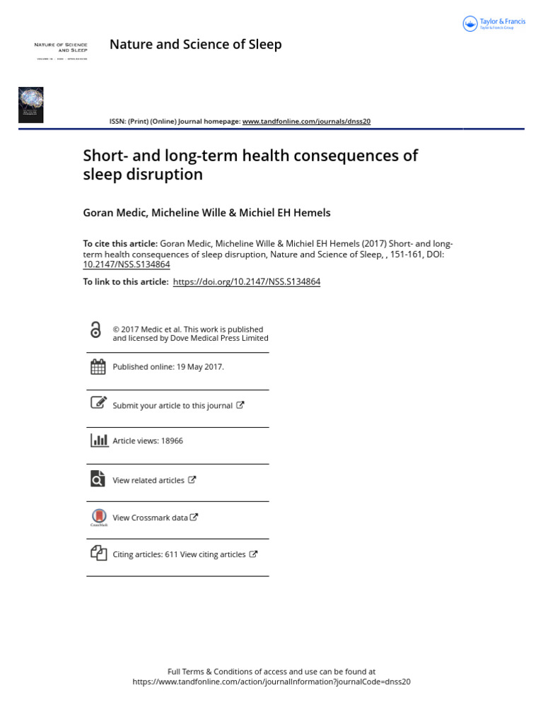 Short- and long-term health consequences of sleep disruption | PDF ...