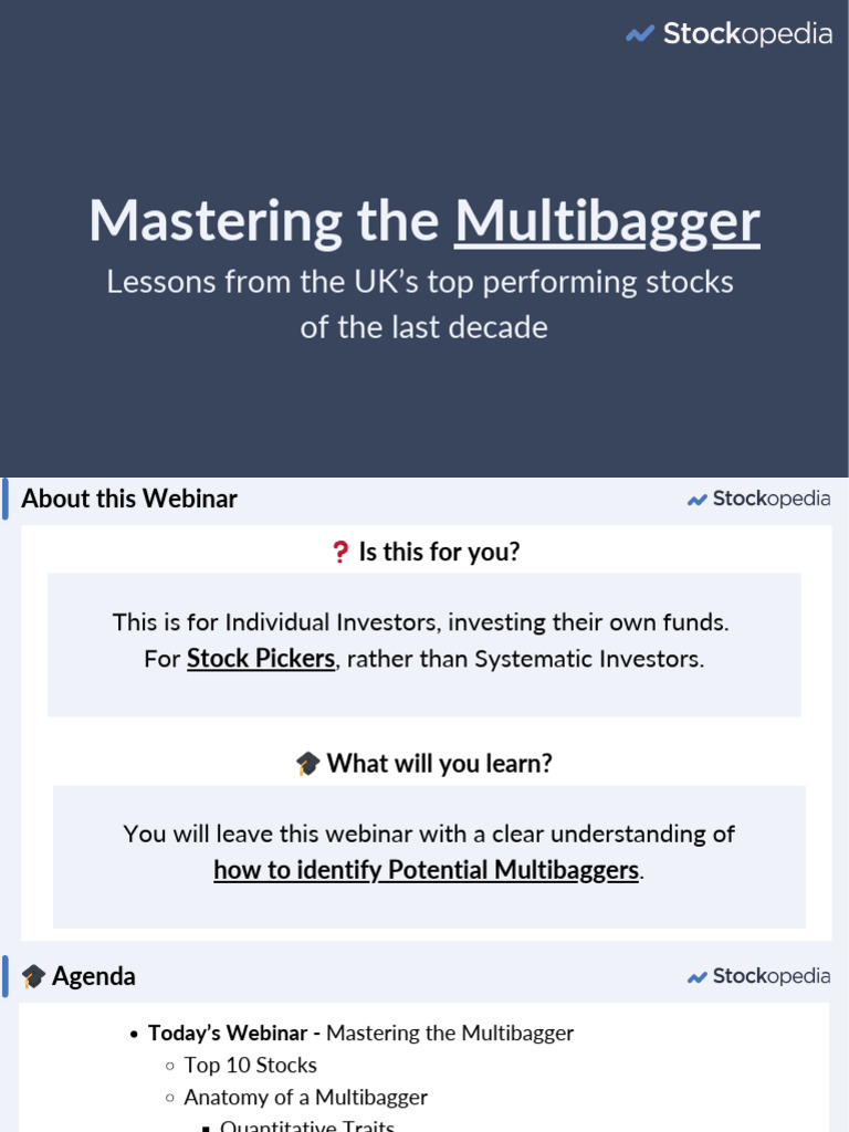 Multibaggers Webinar Slides | PDF | Mergers And Acquisitions | Free ...
