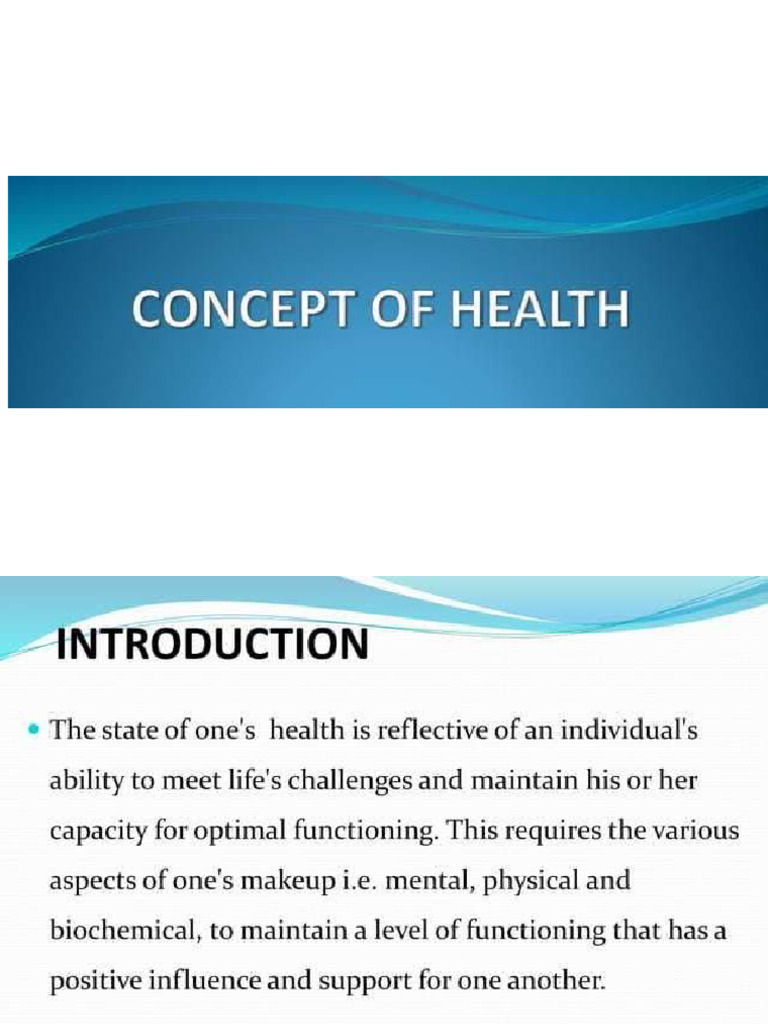 Concept of Health1 | PDF