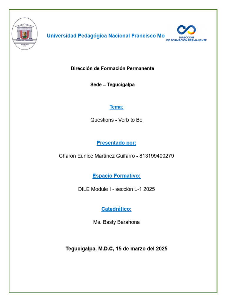 Questions - Verb To Be (Charon Martínez) | PDF