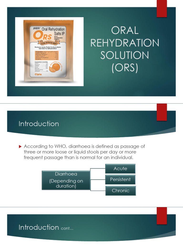 Oral Rehydration Solution (Ors) | PDF | Diarrhea | Medical Specialties