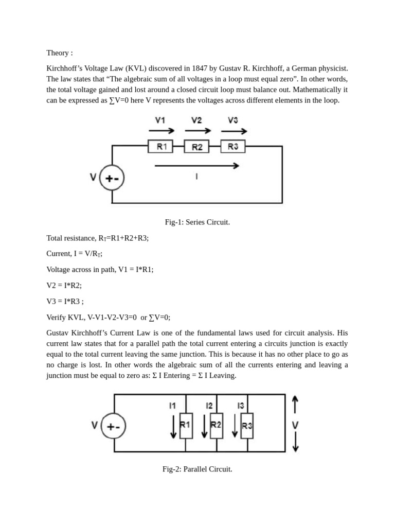 Kirchhoff's Laws: KVL and KCL Explained | PDF