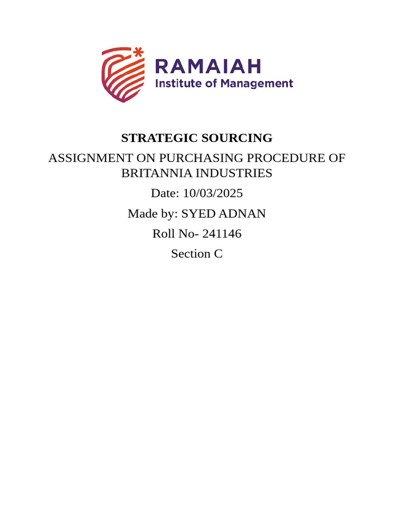 Syed Adnan 241146 Purchasing Procedure | PDF | Supply Chain | Lean ...