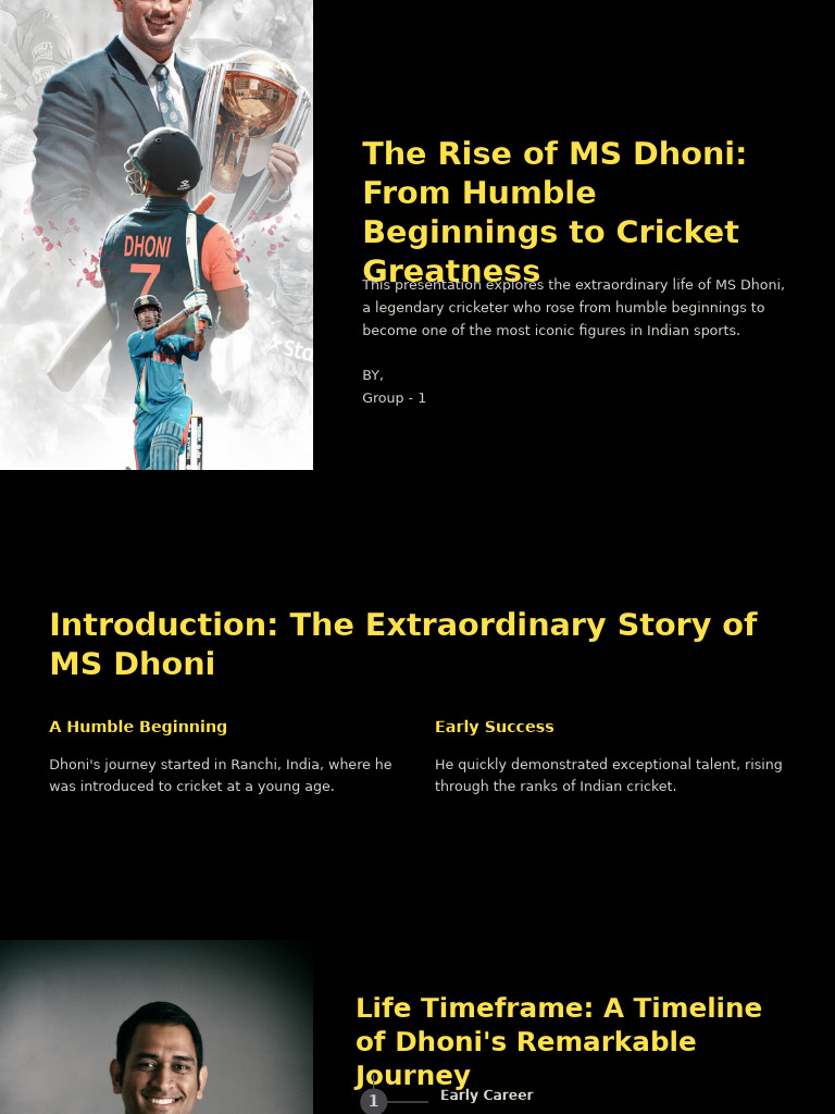 MS Dhoni: From Humble Beginnings to Greatness | PDF | Social Psychology