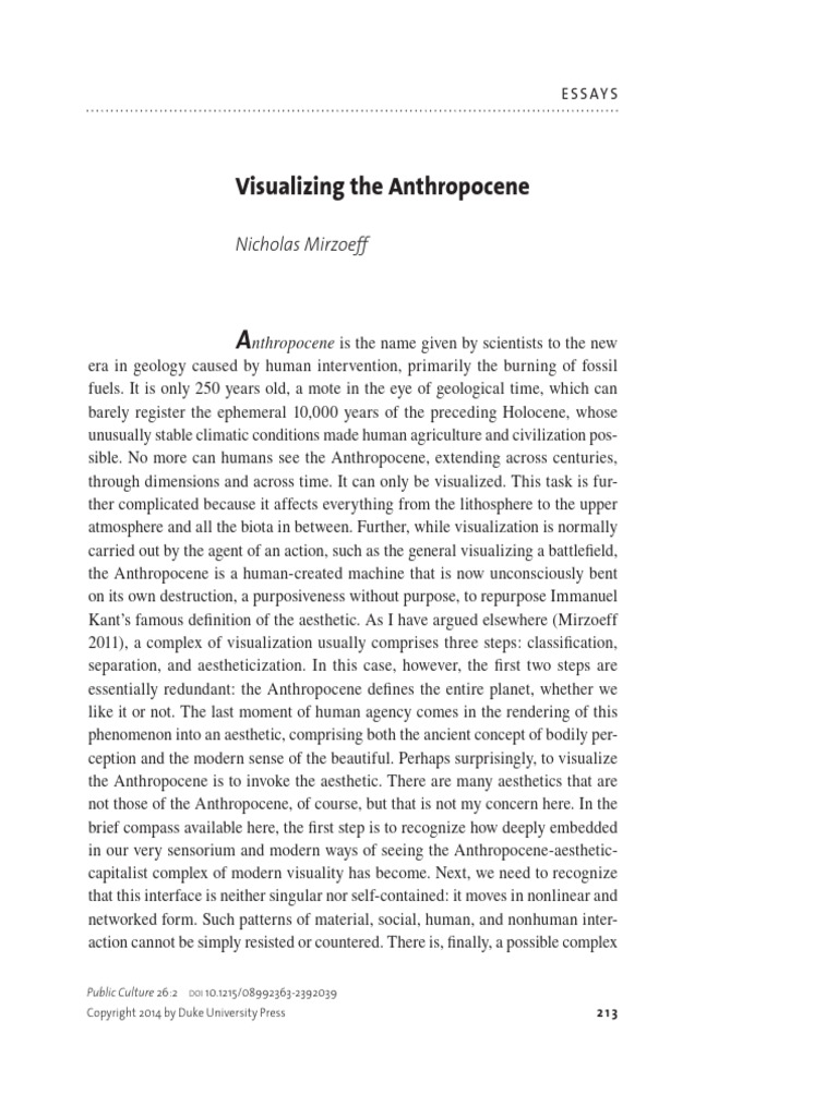 Mirzoeff - Visualizing The Anthropocene | PDF